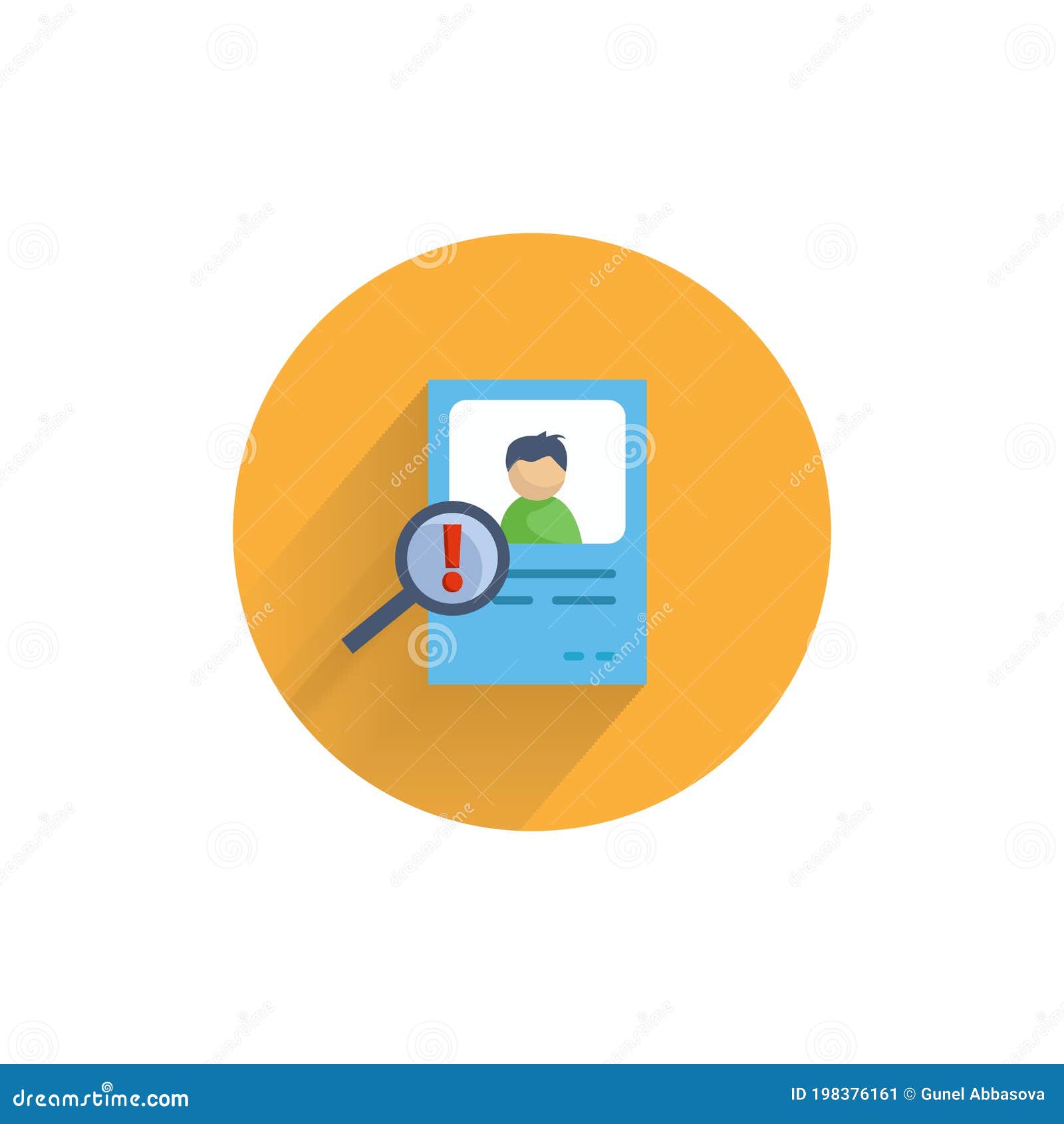 Risk IDENTIFY ICON. Identity Card Flat Icon with Long Shadow. Risk ...