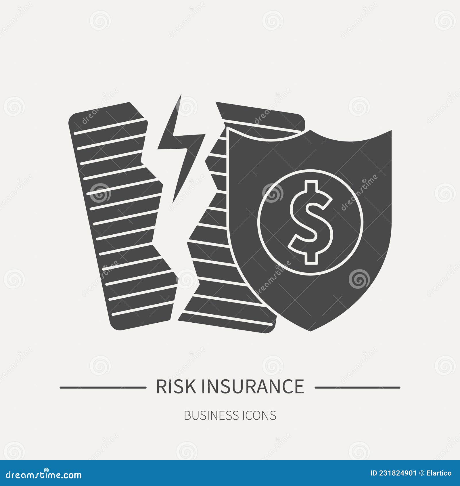 Risk Insurance - Business Icon in Flat Style. Graphic Design Elements ...