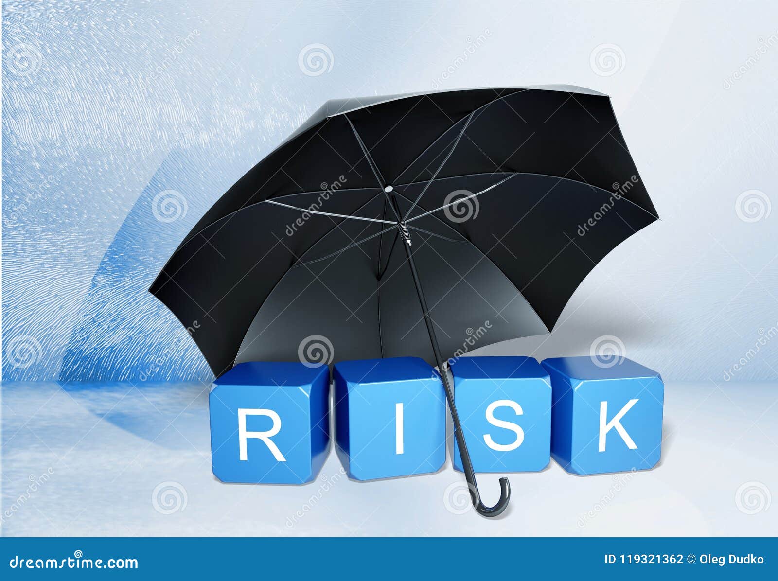 Risk stock illustration. Illustration of umbrella, cube - 119321362