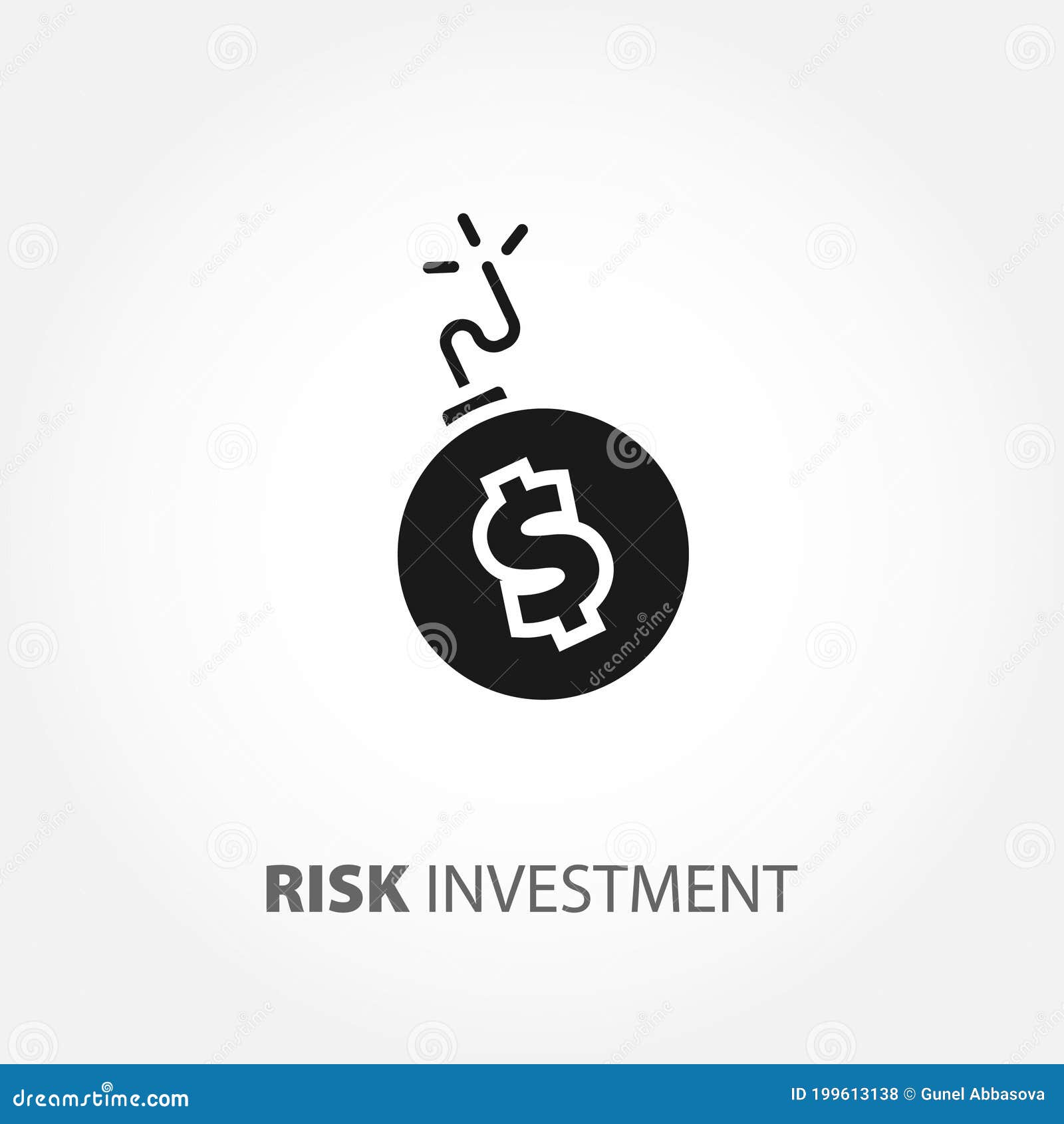 RISK INVESTMENT Icon. Money Lost Stock Vector - Illustration of money ...