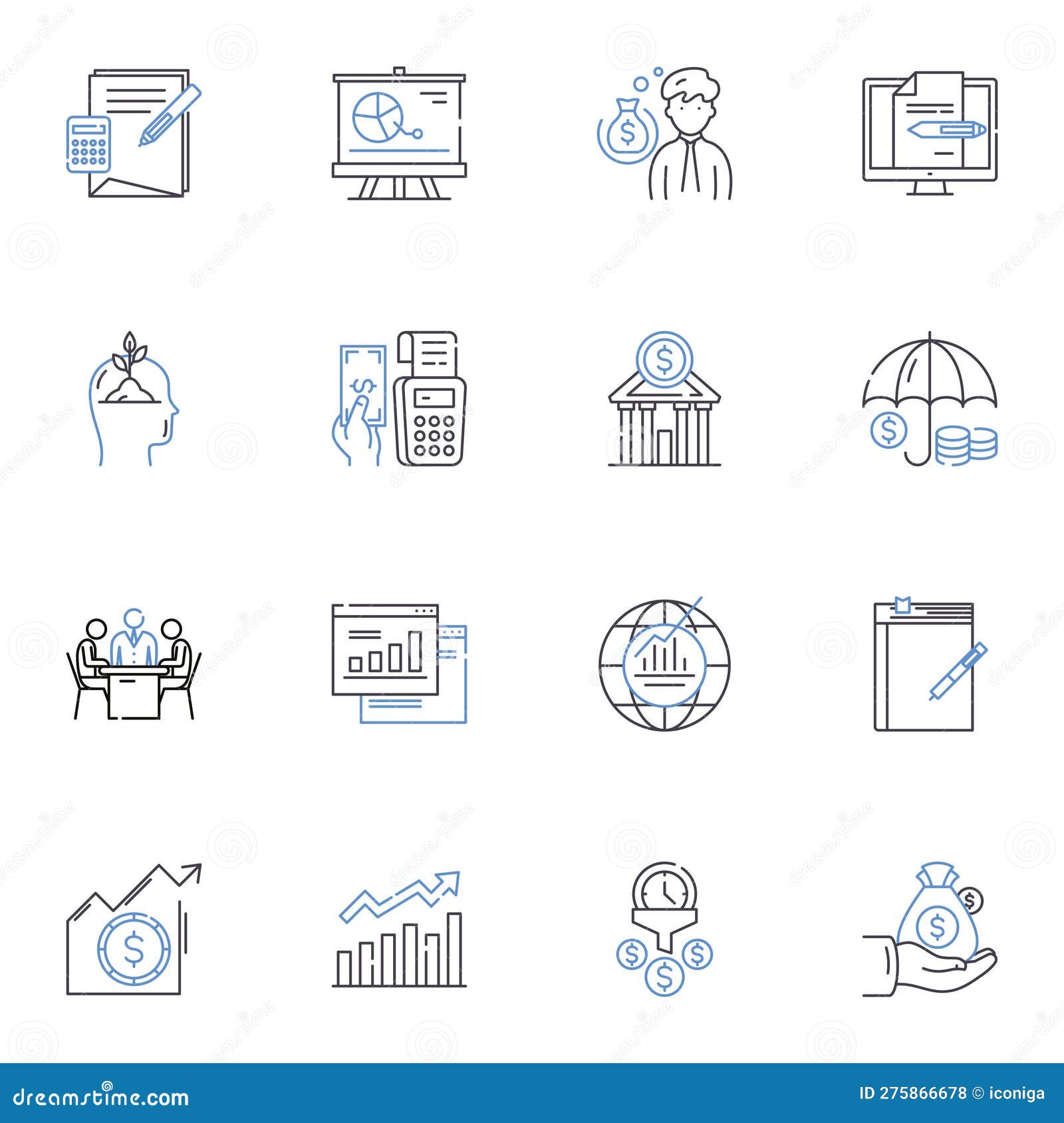 Risk Investment Line Icons Collection. Volatility, Speculation ...