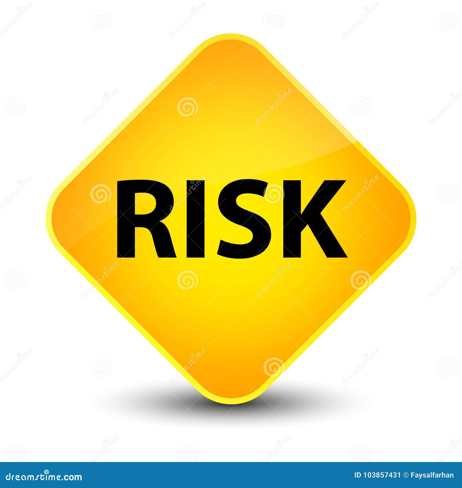 Risk Elegant Yellow Diamond Button Stock Illustration - Illustration of ...