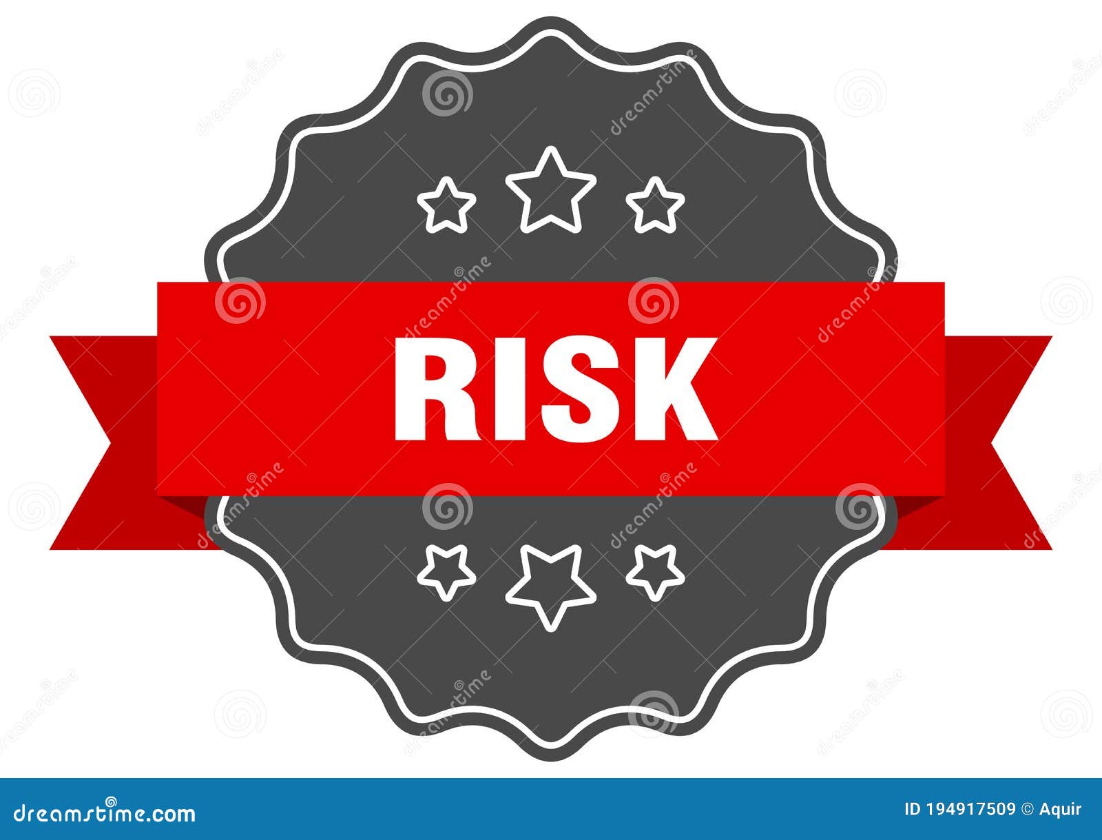 Risk label stock vector. Illustration of badge, grey - 194917509