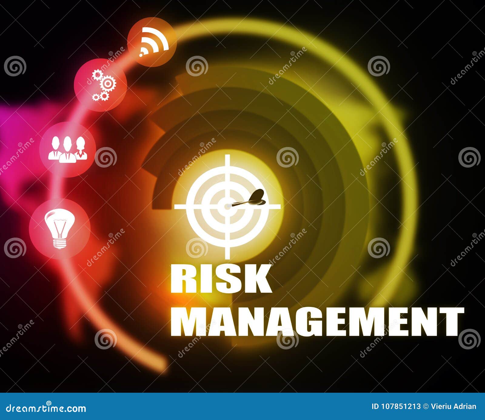 Risk Management Background Plan Color Stock Illustration - Illustration ...