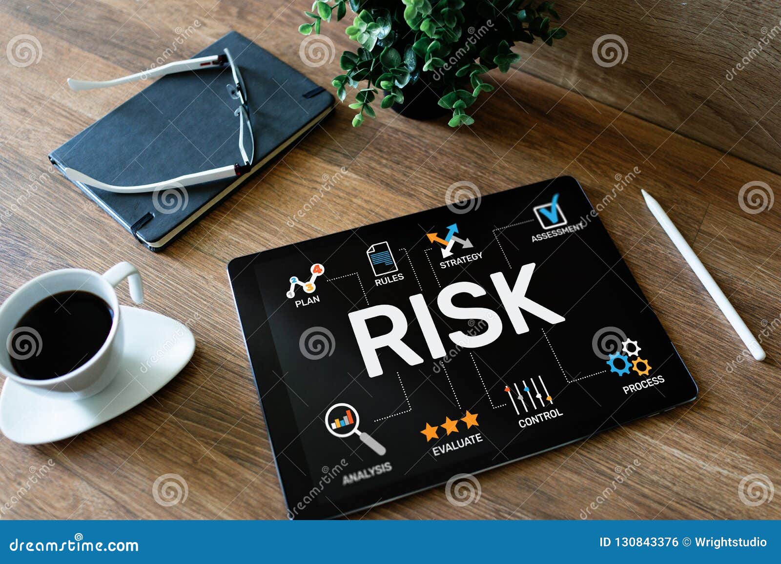 Risk Management Business and Technology Concept on Virtual Screen ...