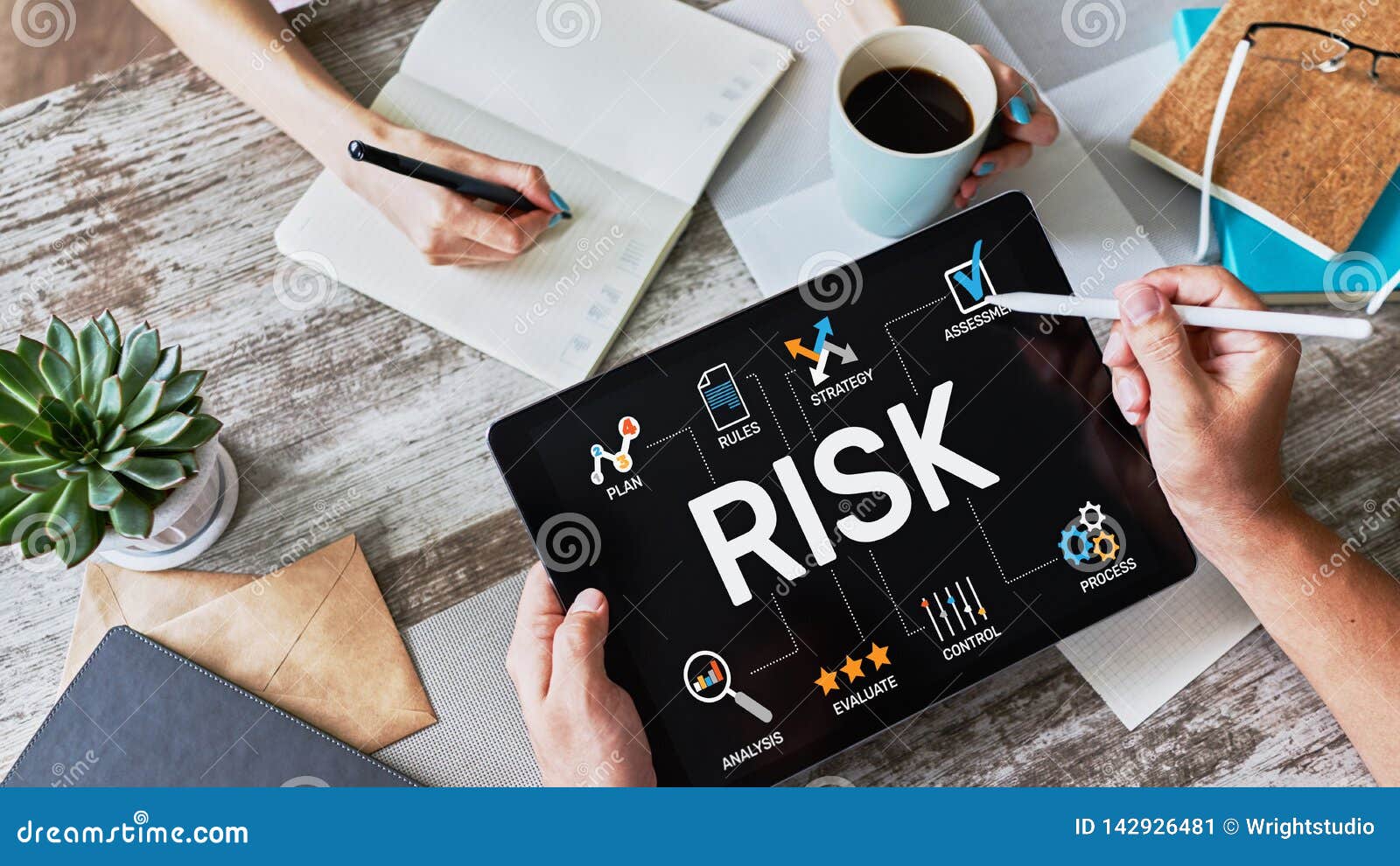Risk Management Business and Technology Concept on Virtual Screen ...