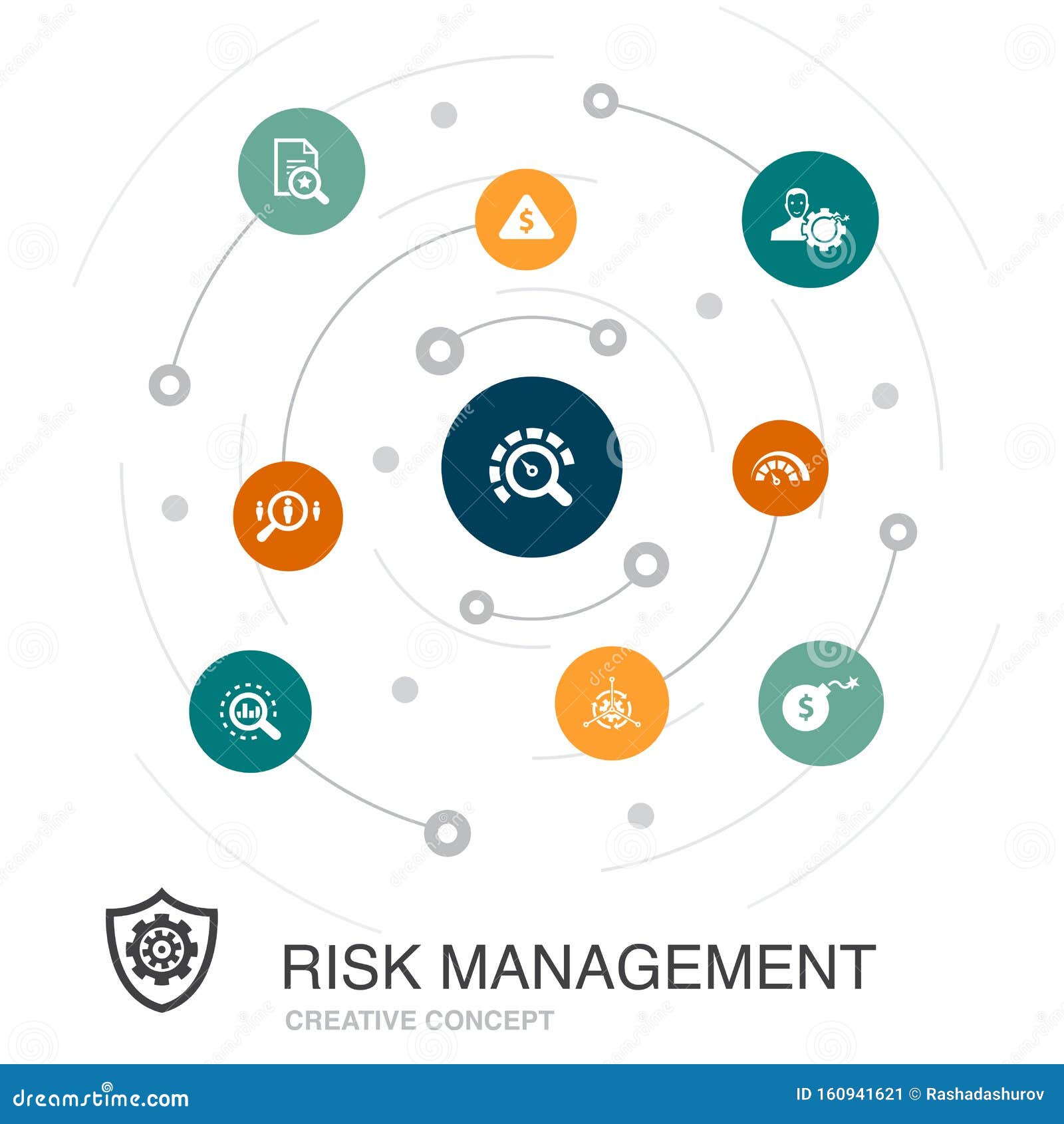 Risk Management Colored Circle Concept Stock Vector - Illustration of ...