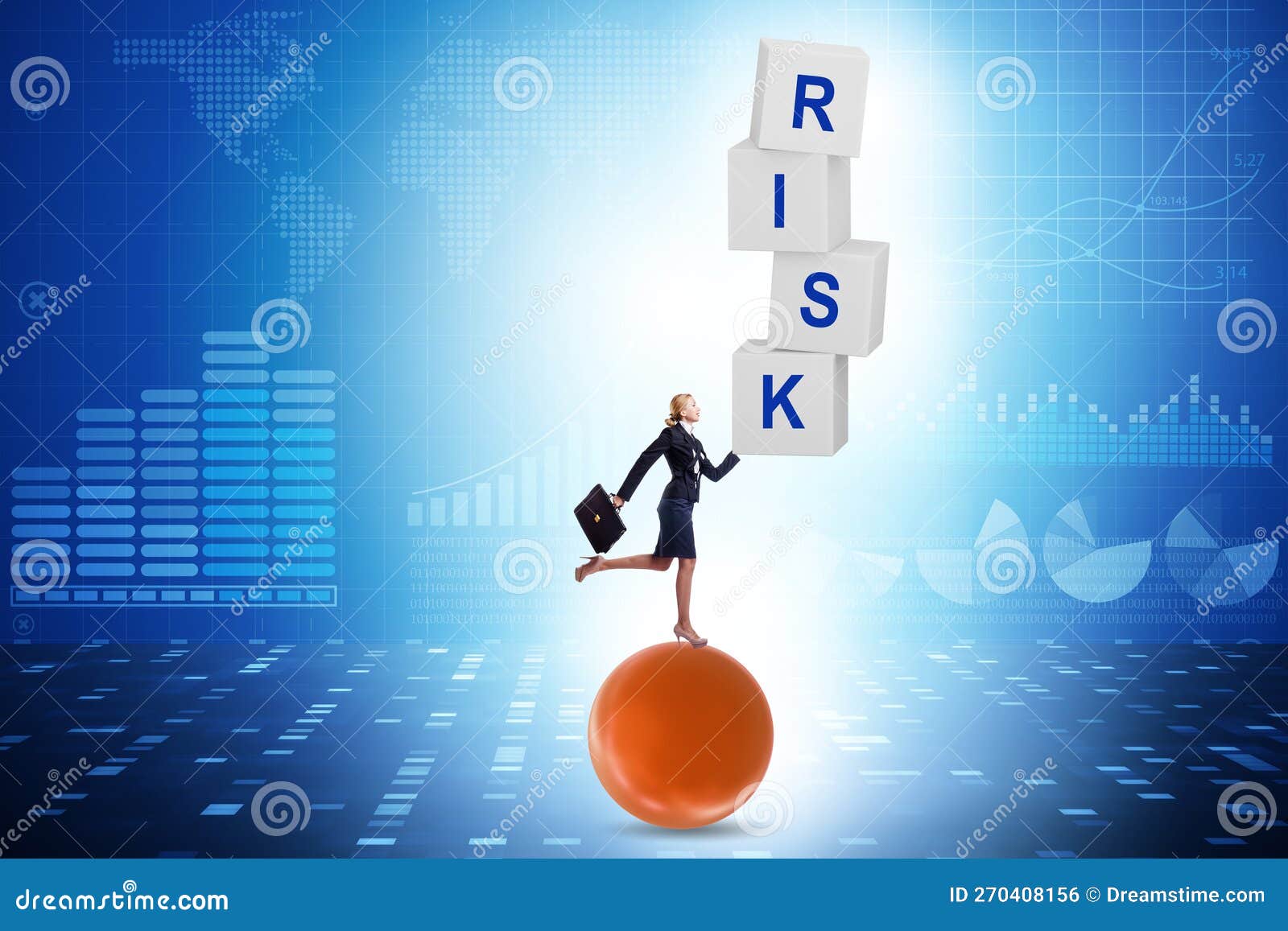 Risk Management Concept with Balancing Businessman Stock Photo - Image ...