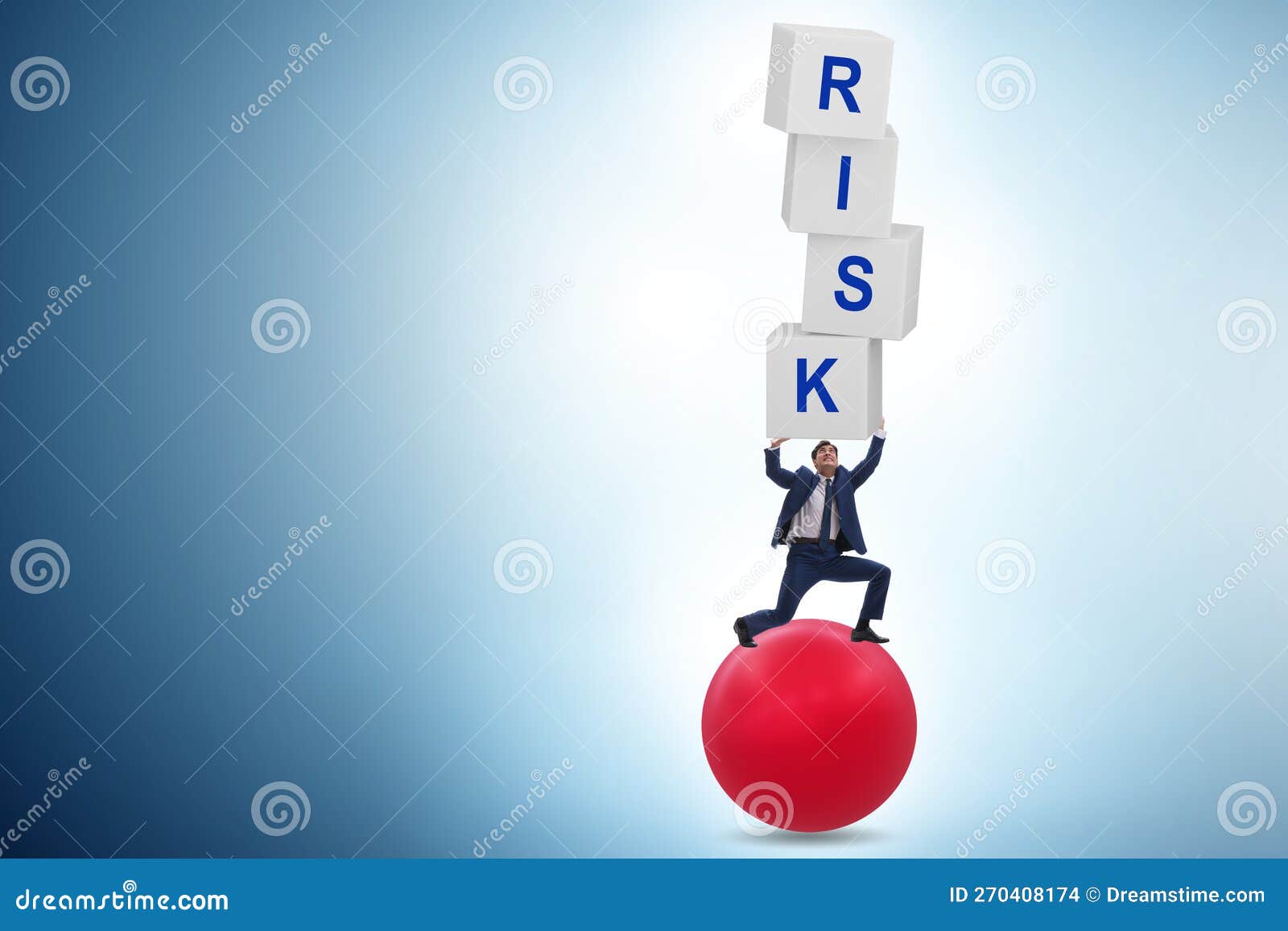 Risk Management Concept with Balancing Businessman Stock Photo - Image ...