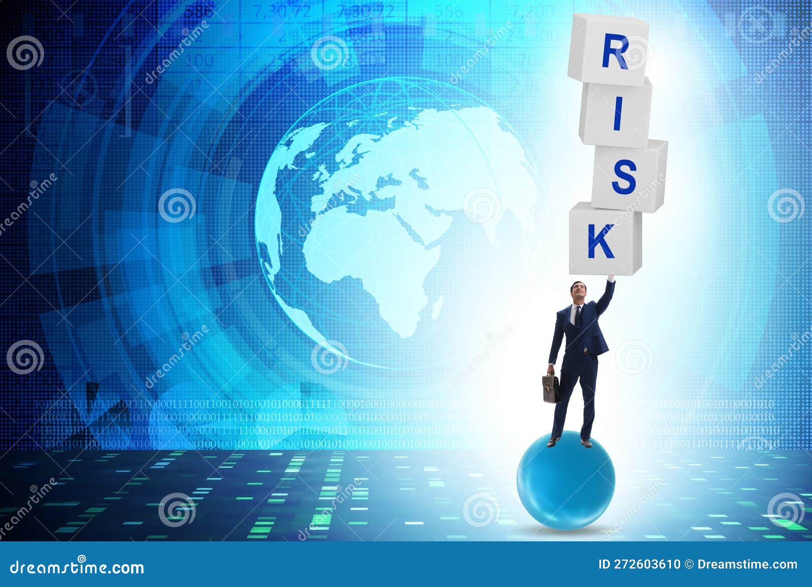 Risk Management Concept with Balancing Businessman Stock Photo - Image ...