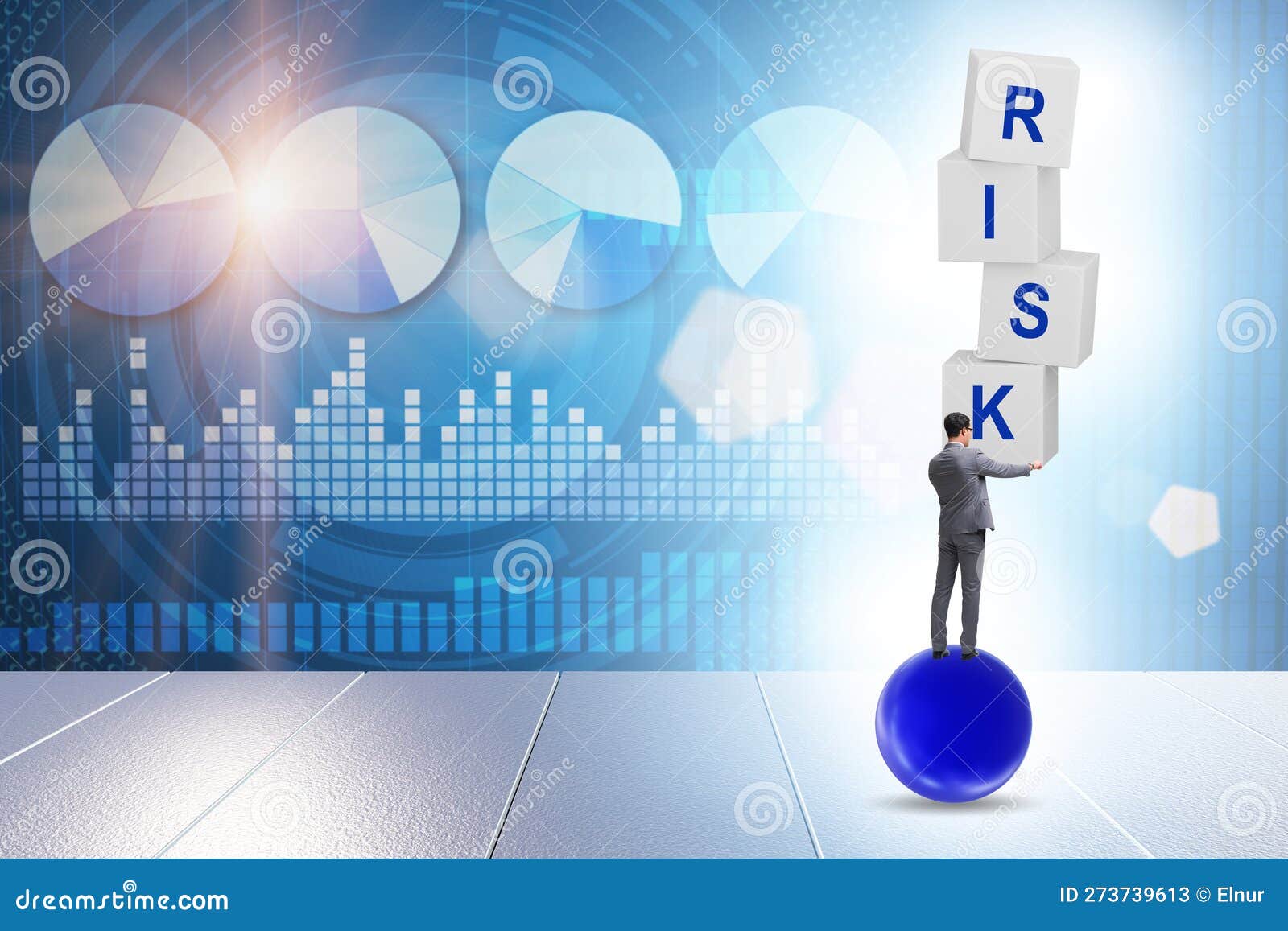 Risk Management Concept with Balancing Businessman Stock Image - Image ...
