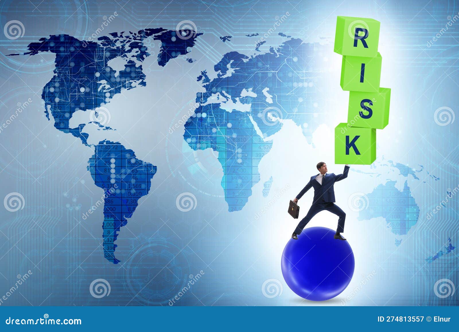 Risk Management Concept with Balancing Businessman Stock Image - Image ...