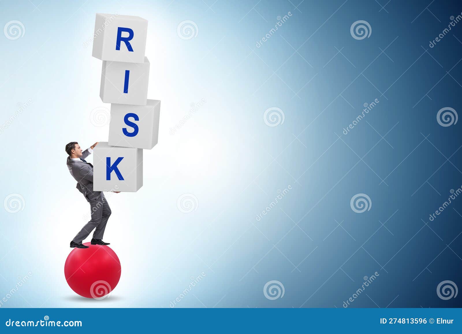 Risk Management Concept with Balancing Businessman Stock Photo - Image ...