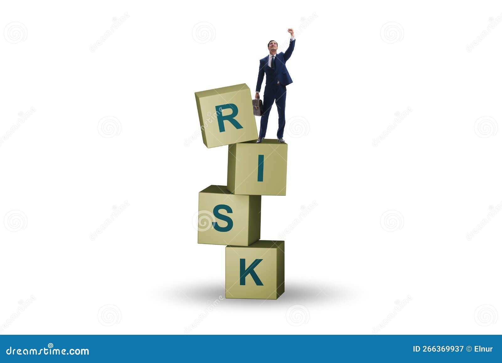 Risk Management Concept with Businessman on Cubes Stock Image - Image ...