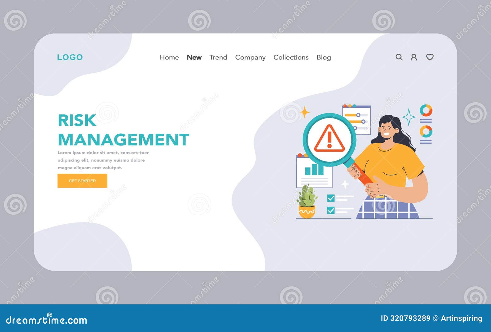 Risk Management Concept. Flat Vector Stock Vector - Illustration of ...