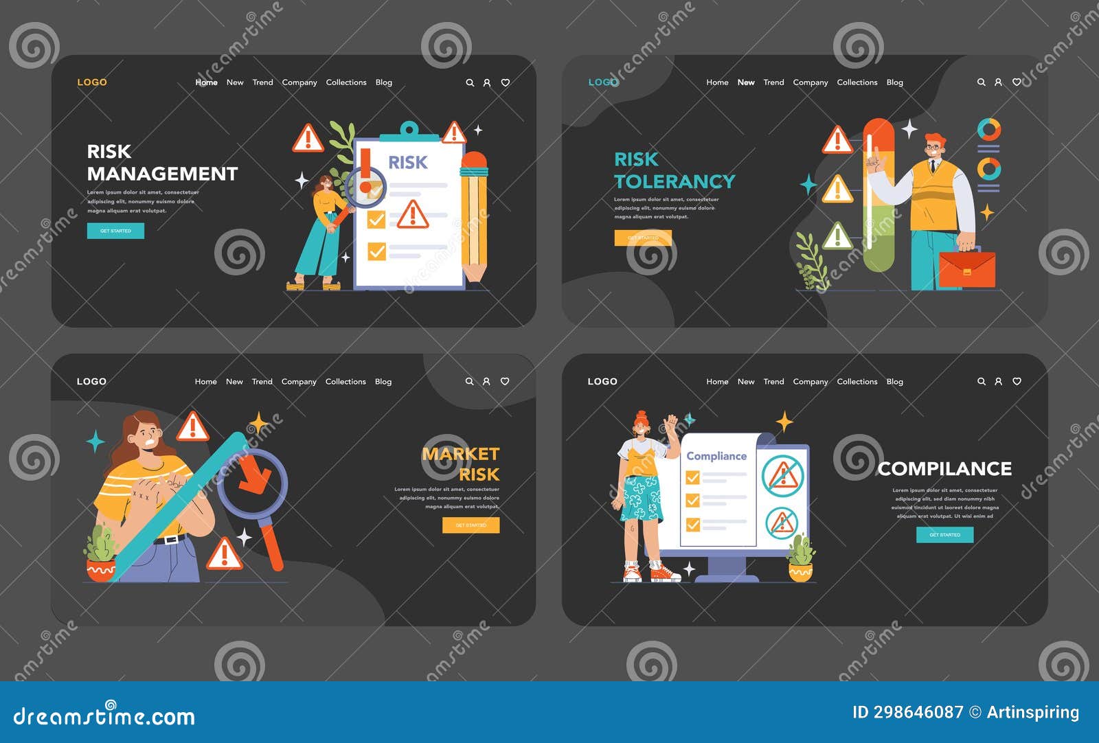 Risk Management Concept. Flat Vector Illustration Stock Vector ...