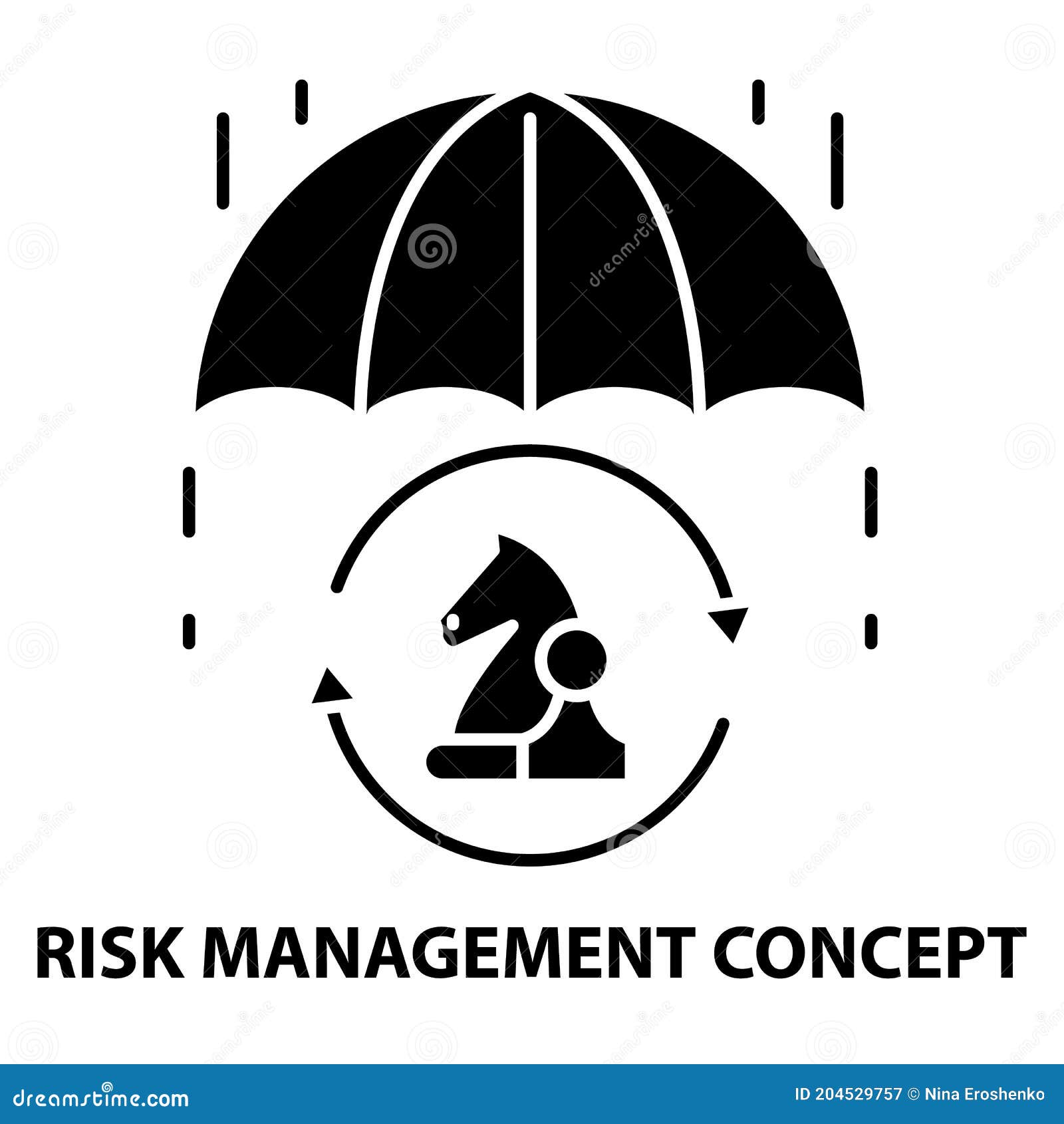 Risk Management Concept Icon, Black Vector Sign with Editable Strokes ...