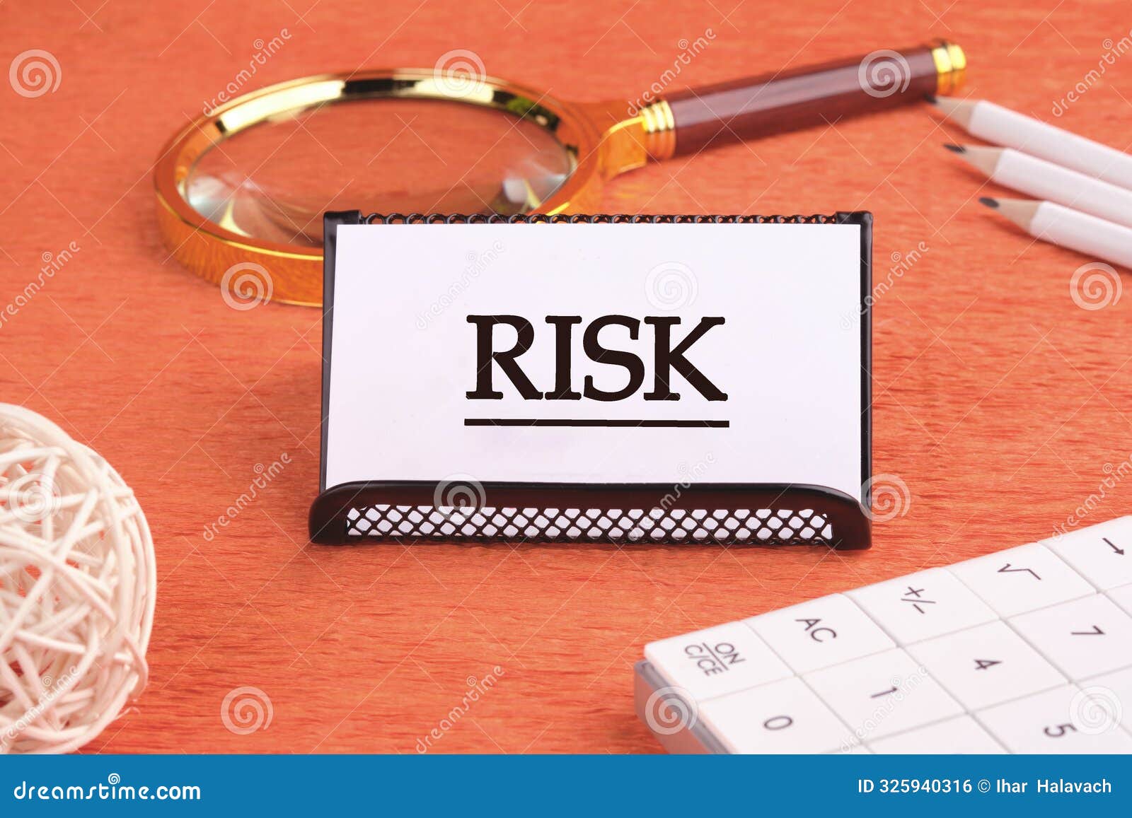 Risk Management Concept. RISK Word Written on a White Card on a Black ...