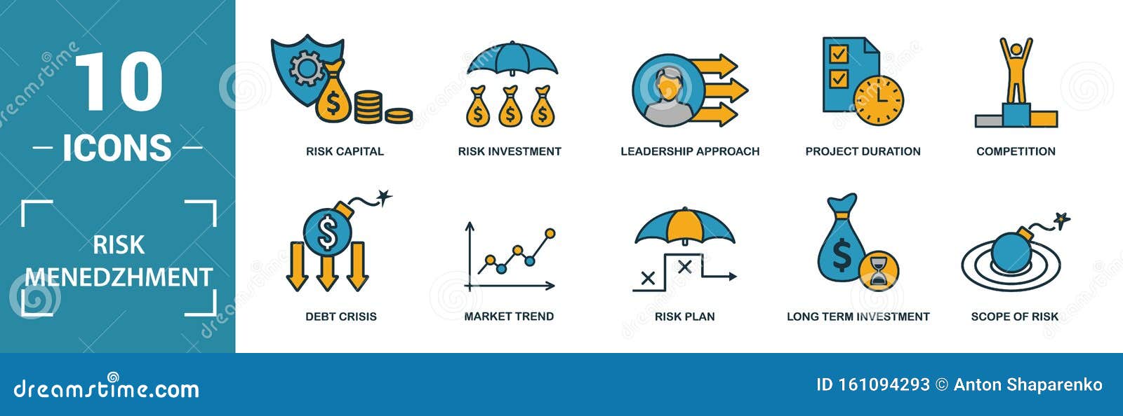 Risk Management Icon Set. Include Creative Elements Risk Management ...