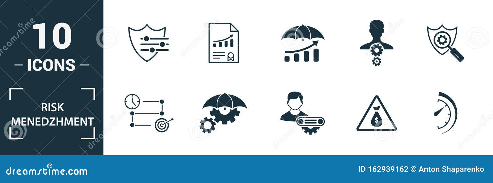 Risk Management Icon Set. Include Creative Elements Risk Management ...