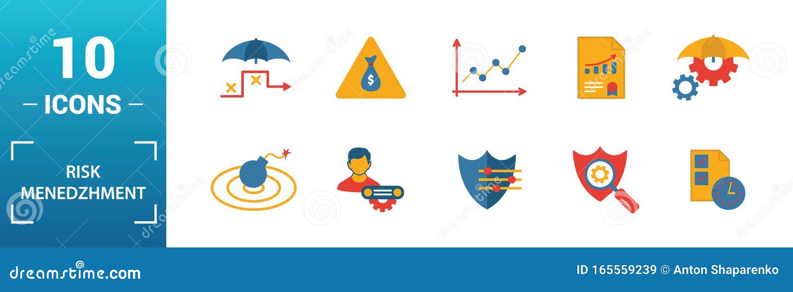Risk Management Icon Set. Include Creative Elements Risk Management ...