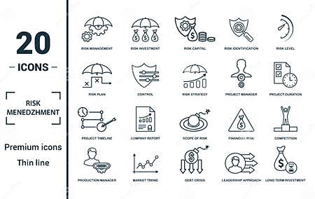 Risk Management Icon Set. Include Creative Elements Risk Management ...