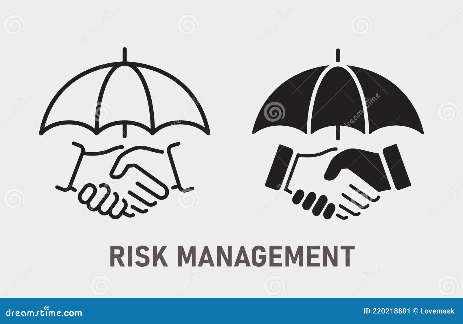 Risk Management Icon on White Background. Vector Illustration. Stock ...