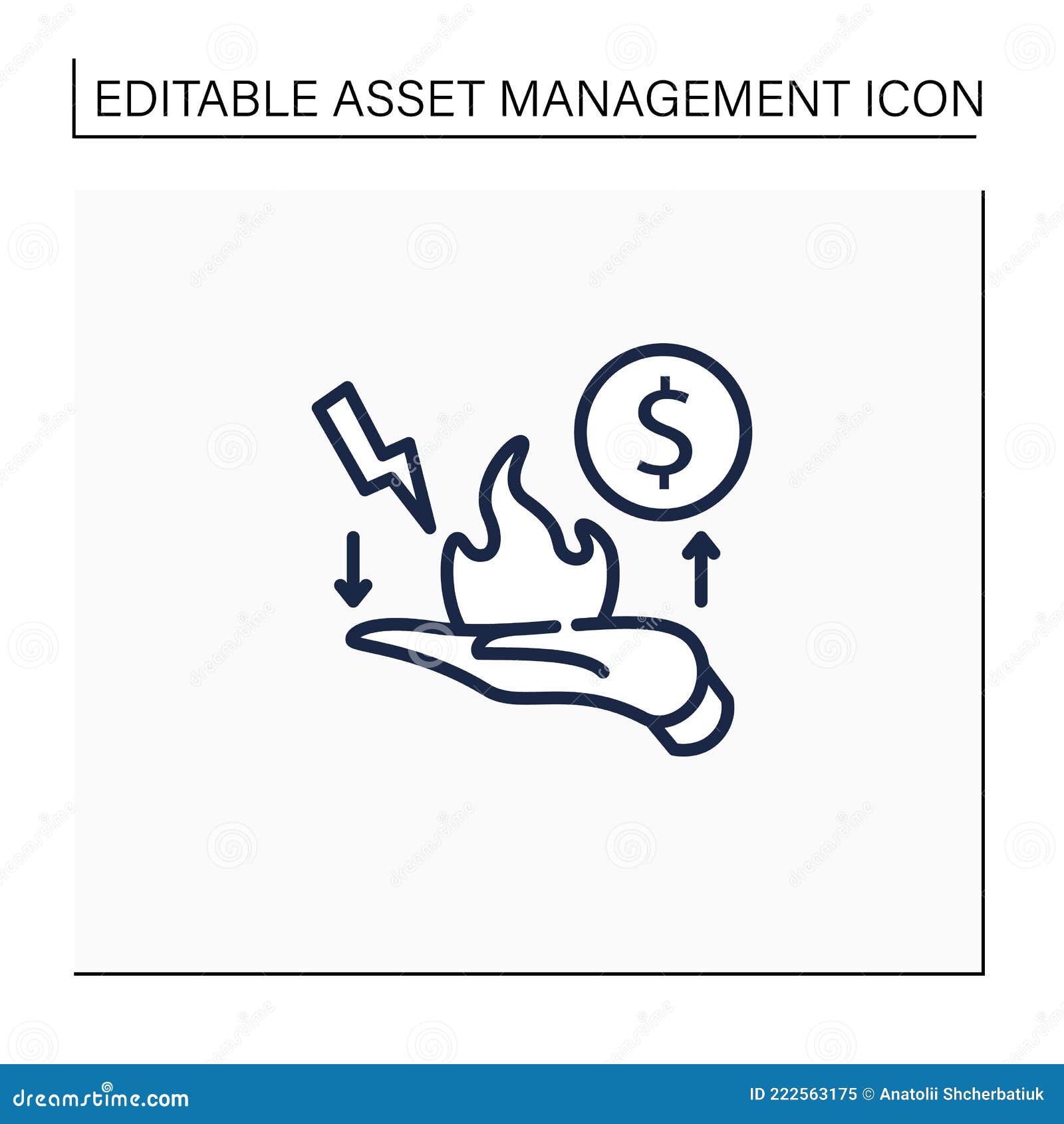 Risk management line icon stock vector. Illustration of icon - 222563175