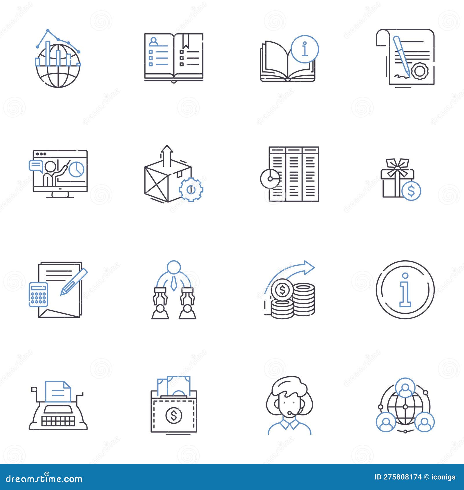 Risk Management Line Icons Collection. Mitigation, Analysis, Assessment ...