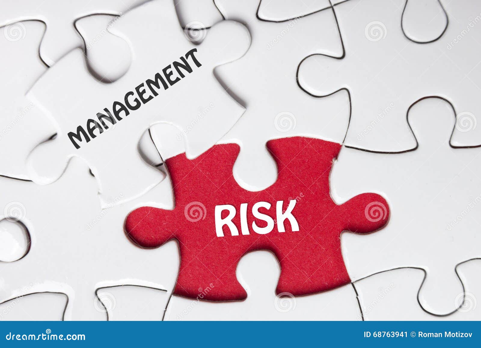 Risk Management. Missing Jigsaw Puzzle Pieces with Text. Stock Image ...
