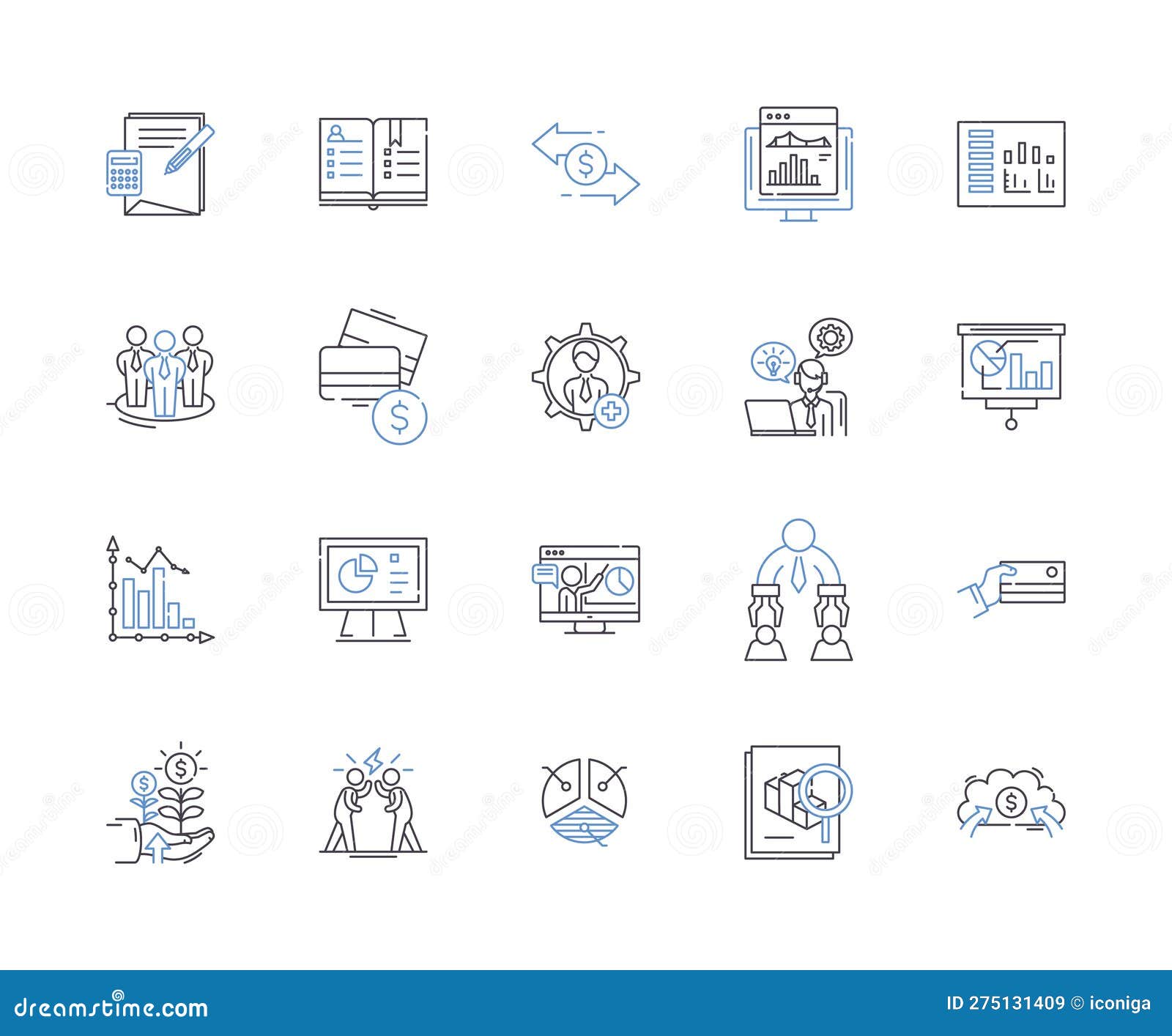 Risk Management Outline Icons Collection. Management, Risk, Strategy ...