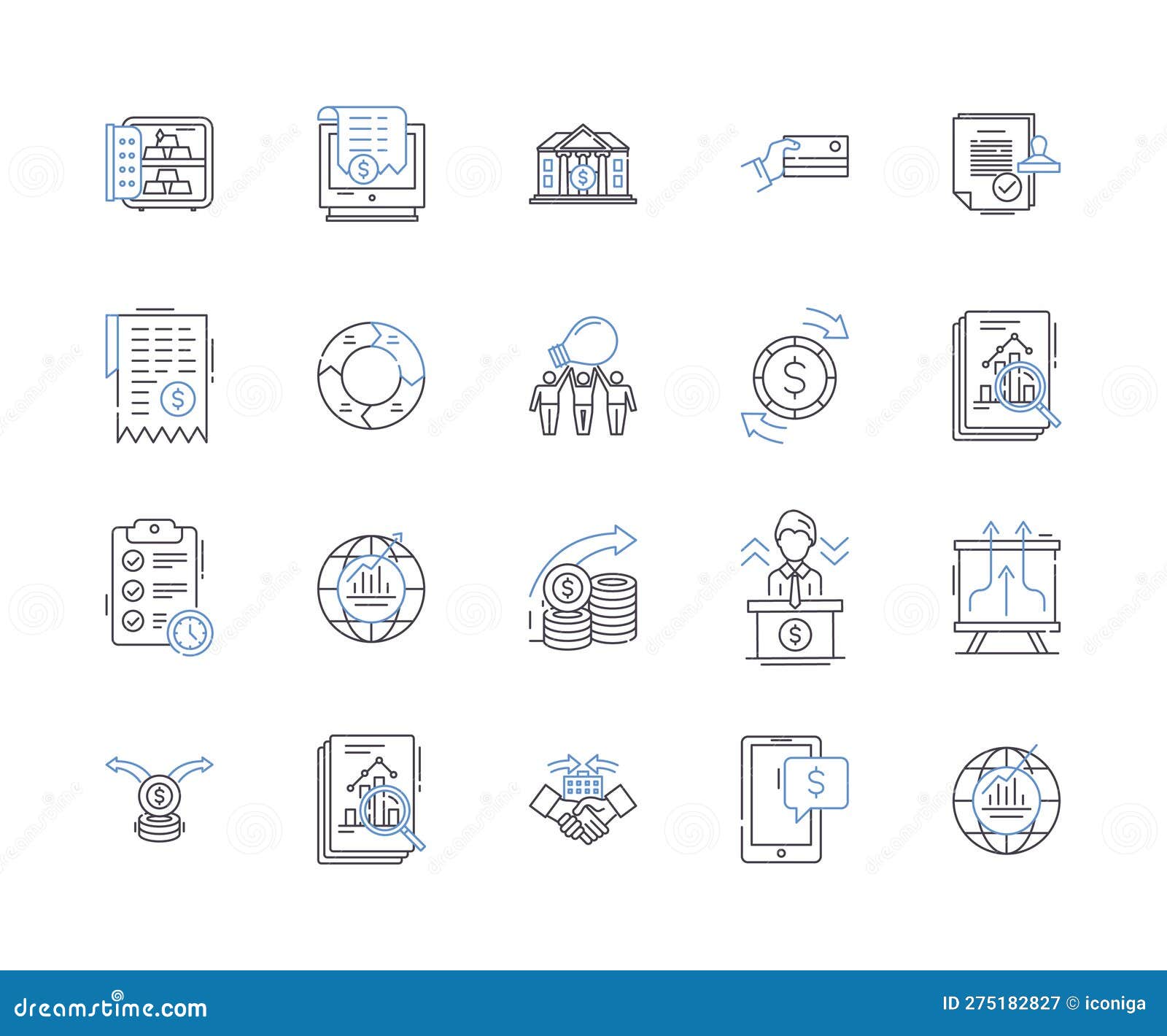 Risk Management Outline Icons Collection. Management, Risk, Strategy ...