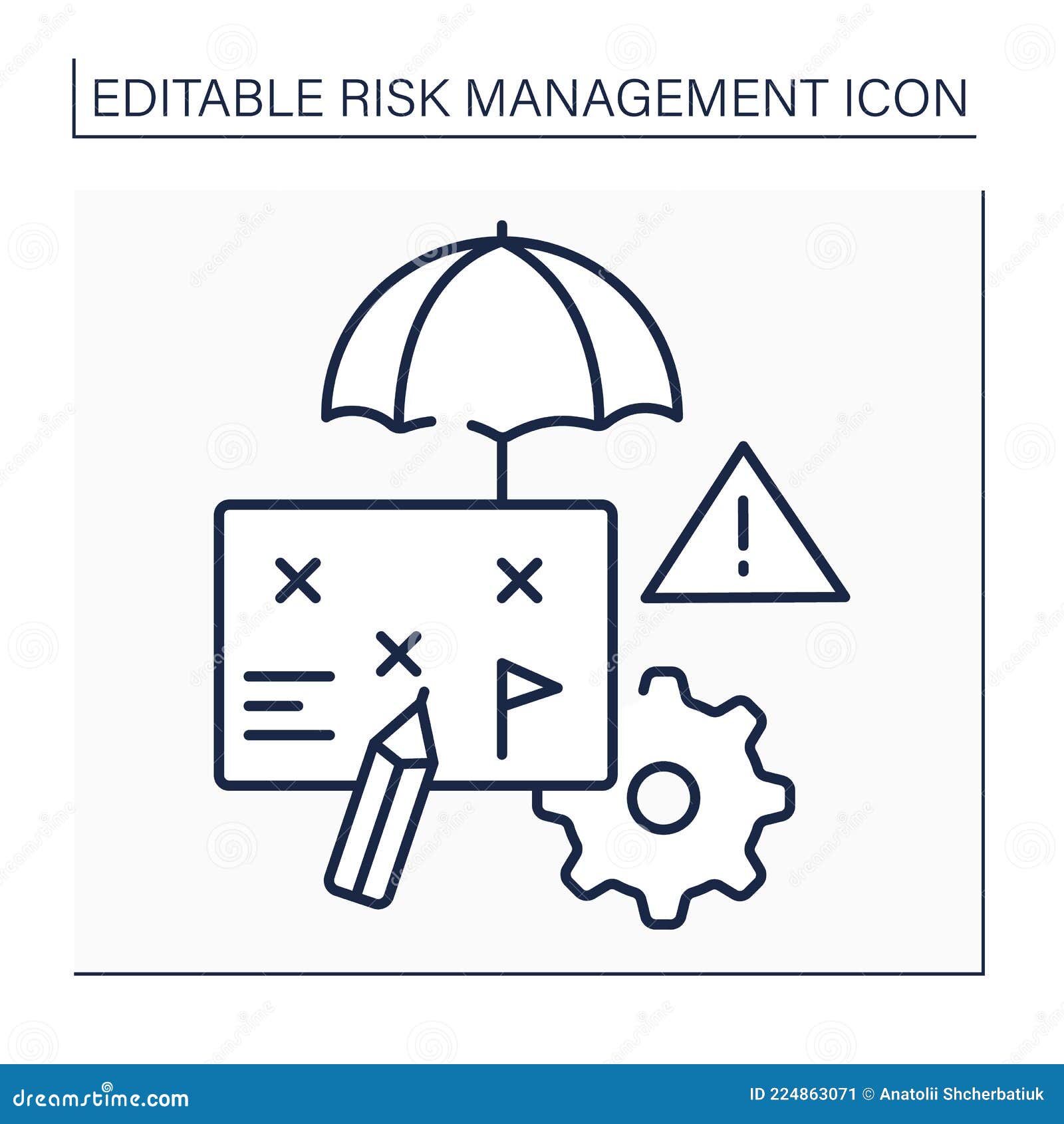 Risk Management Plan Line Icon Stock Vector - Illustration of balance ...