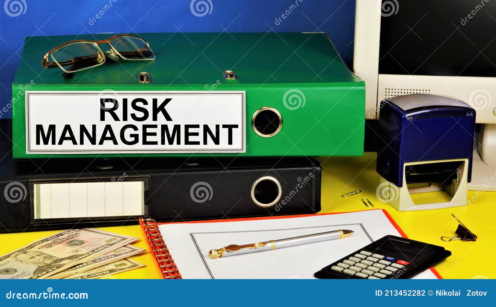 Risk Management. Text Label on the Planning Folder Stock Photo - Image ...