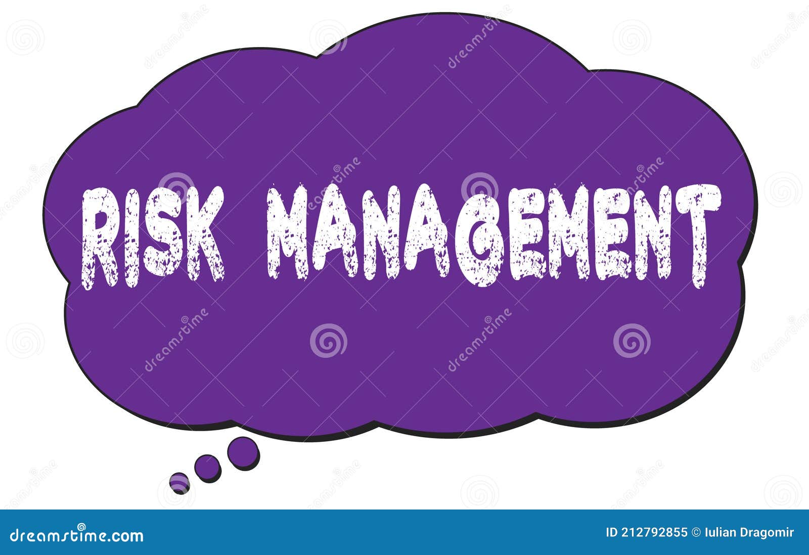 RISK MANAGEMENT Text Written on a Violet Thought Cloud Bubble Stock ...