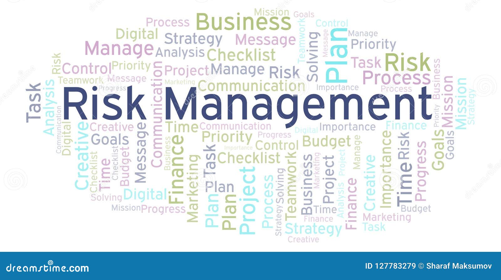 Risk Management Word Cloud, Made with Text only. Stock Illustration ...