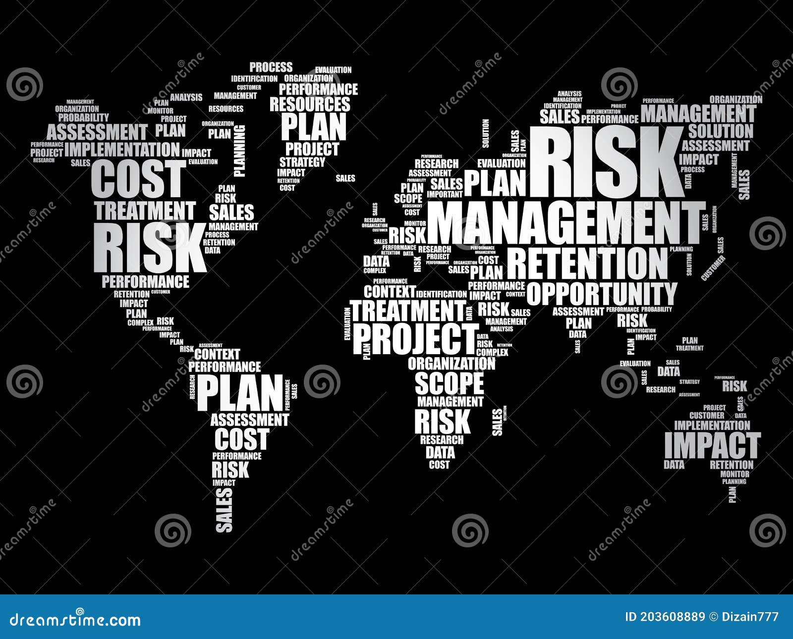 Risk Management word cloud stock illustration. Illustration of america ...