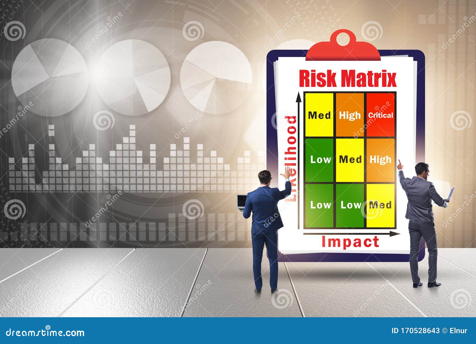Risk Matrix Concept with Impact and Likelihood Stock Image - Image of ...