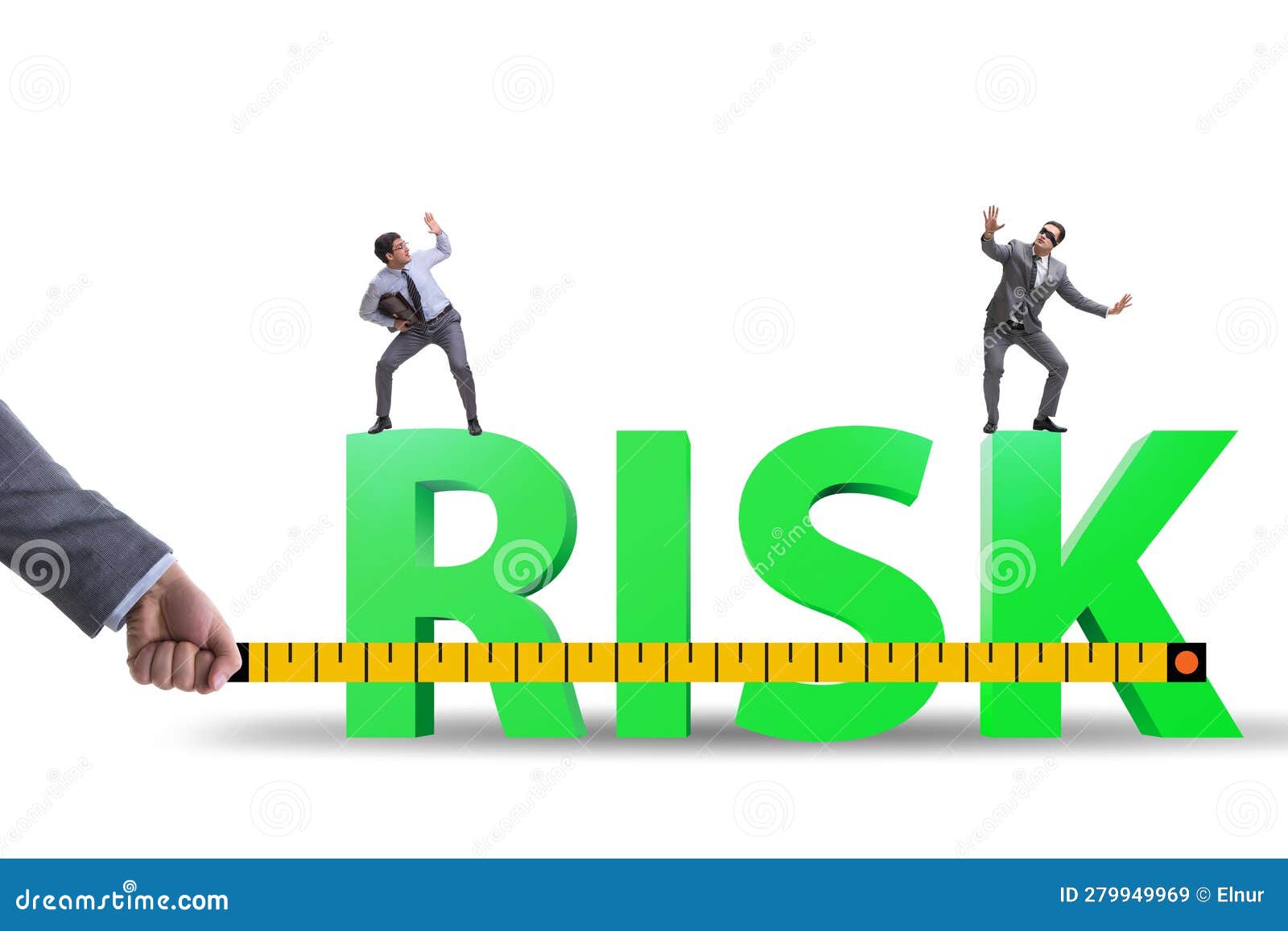 Risk Measurement. Weigh The Risks. Vector Illustration Flat Design ...