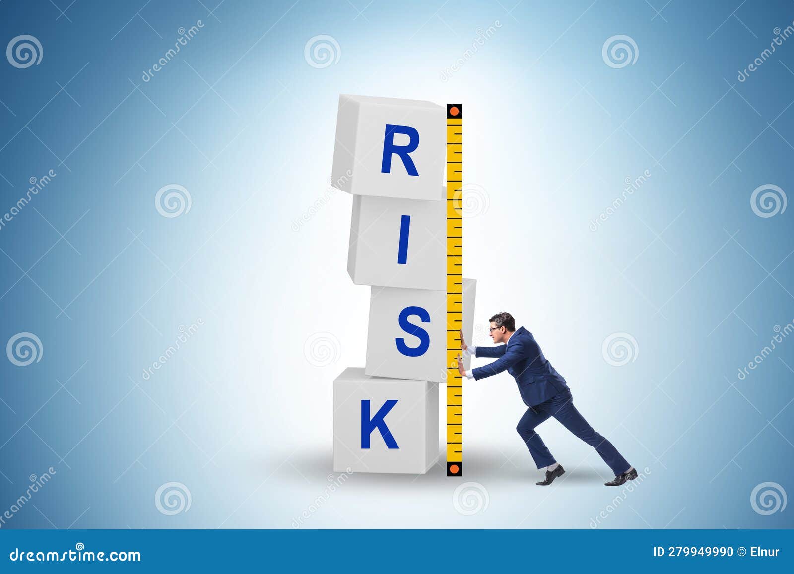Risk Measurement. Weigh The Risks. Vector Illustration Flat Design ...