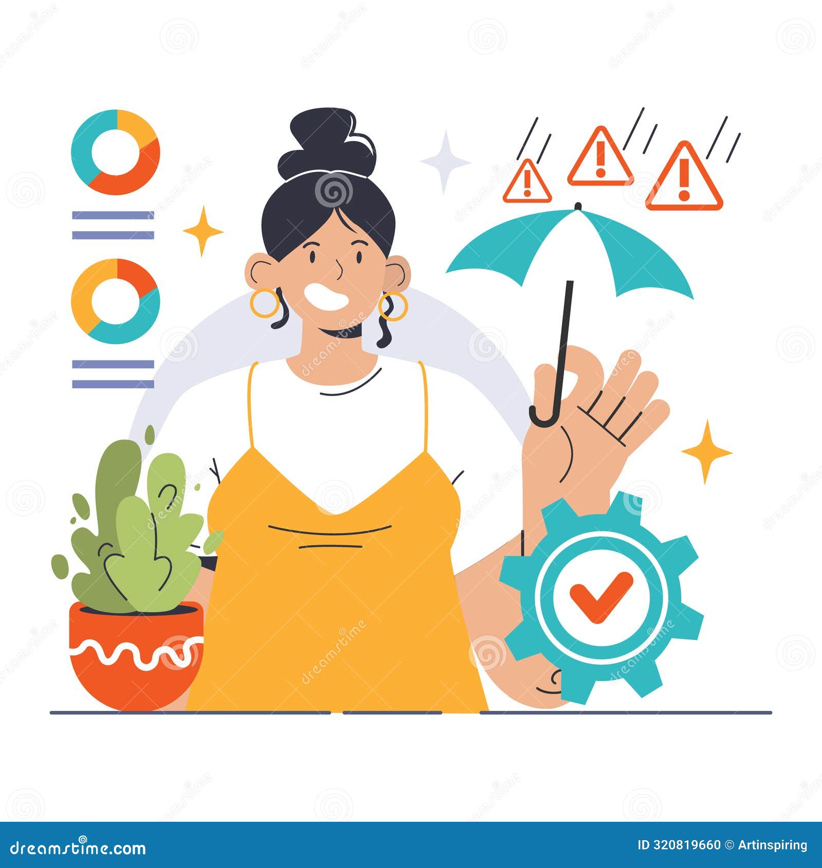 Risk Mitigation Concept. Flat Vector Stock Vector - Illustration of ...