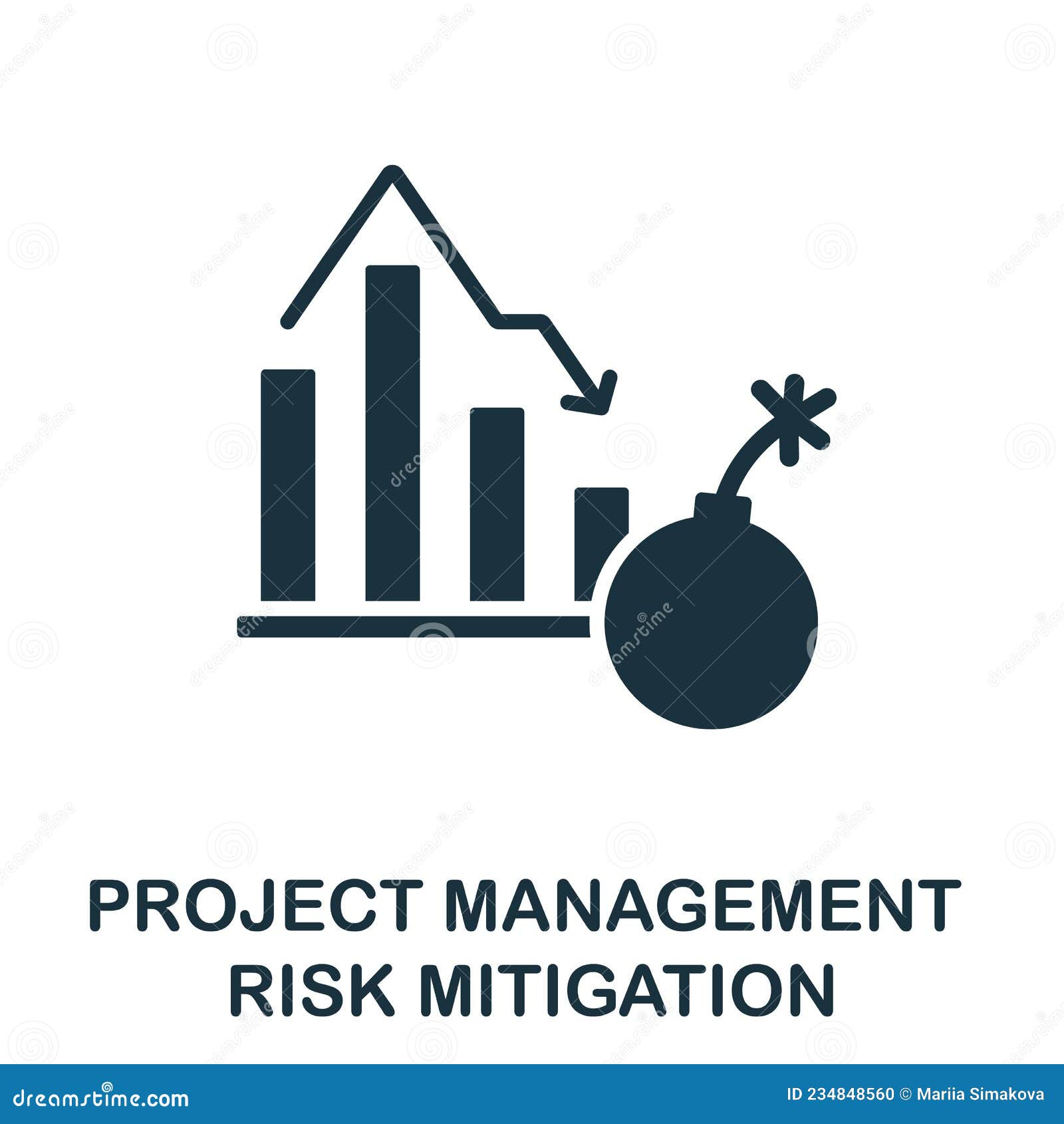 Risk Mitigation Line Icon Cartoon Vector | CartoonDealer.com #232771427