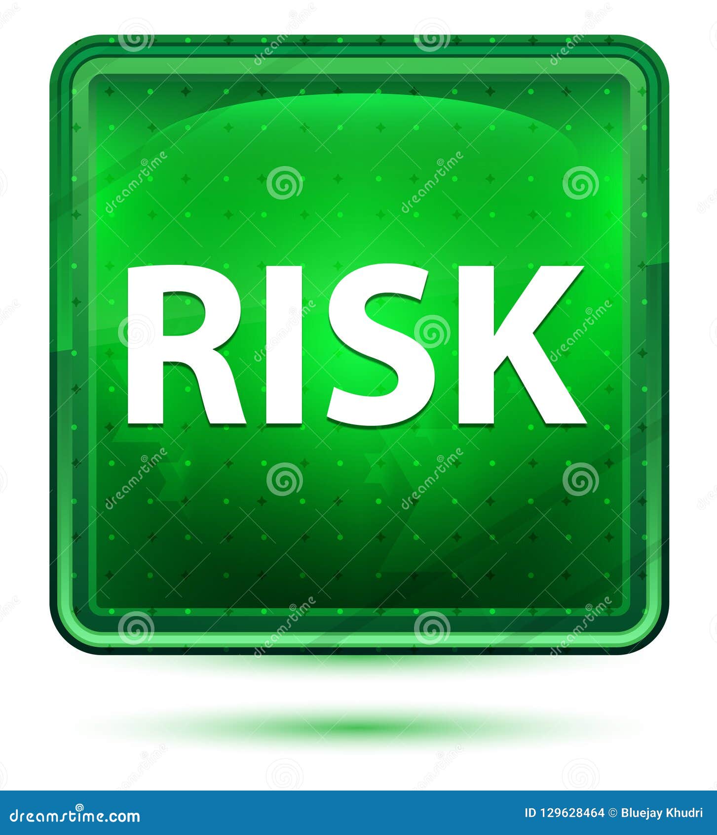 Risk Neon Light Green Square Button Stock Illustration - Illustration ...