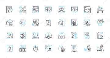Risk Optimization Linear Icons Set. Strategy, Mitigation, Analysis ...