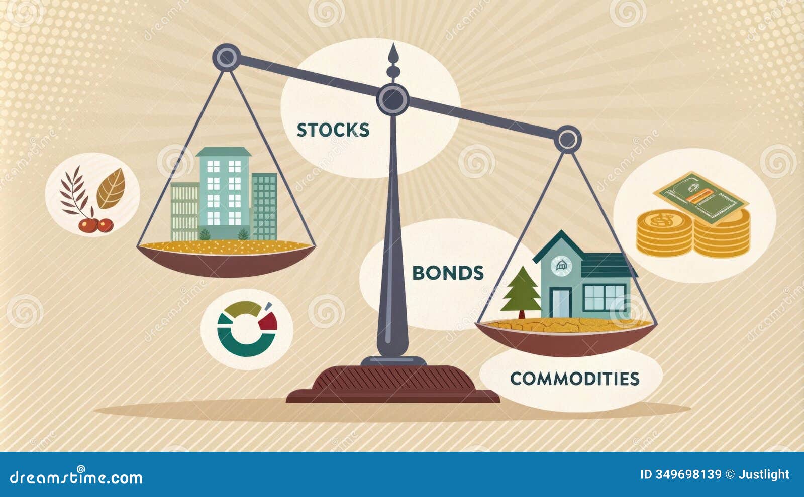 Risk Parity a Balanced Scale with Various Asset Classes Indicating a ...