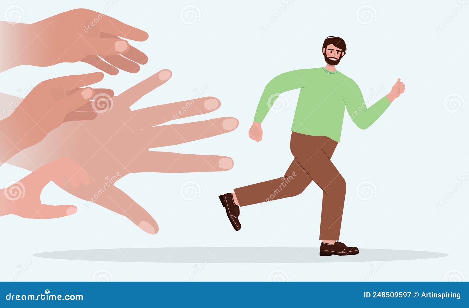 Risk or Problem Concept. Unhappy Character Under Difficult Stock Vector ...