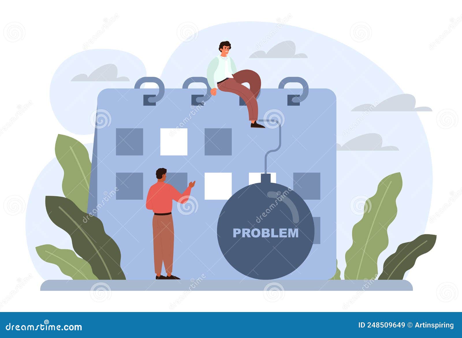 Risk or Problem Concept. Unhappy Character Under Difficult Stock ...