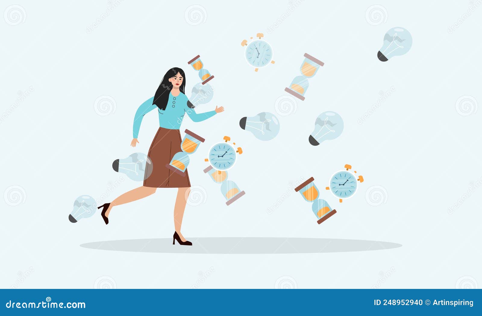 Risk or Problem Concept. Unhappy Character Under Difficult Stock Vector ...