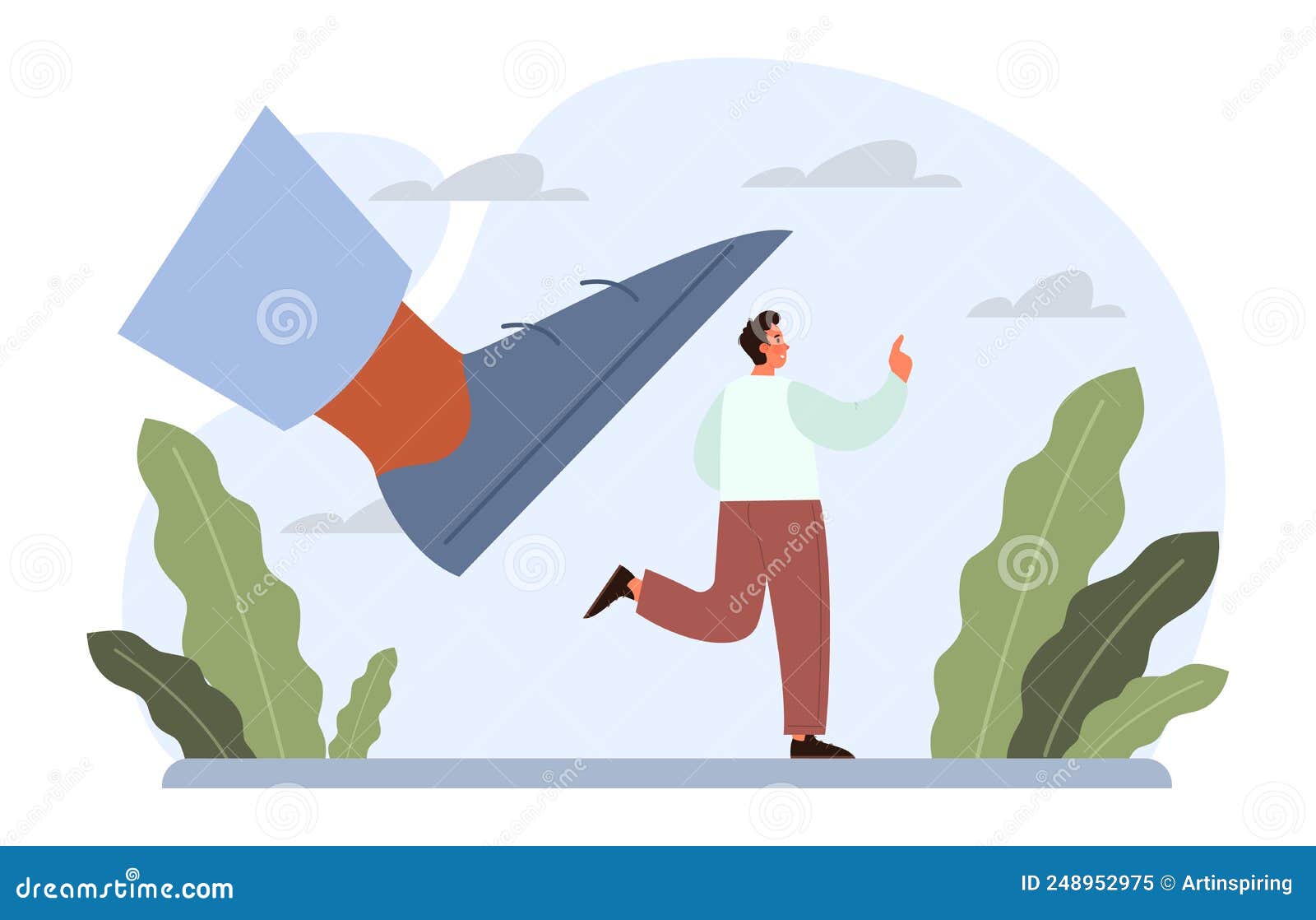 Risk or Problem Concept. Unhappy Character Under Difficult Stock ...