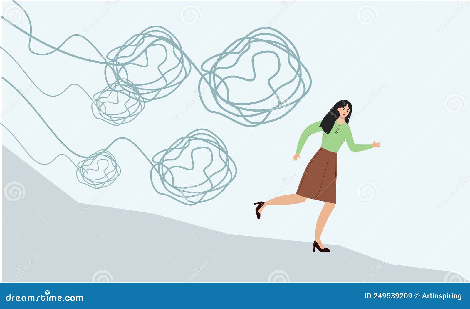 Risk or Problem Concept. Unhappy Character Under Difficult Stock Vector ...